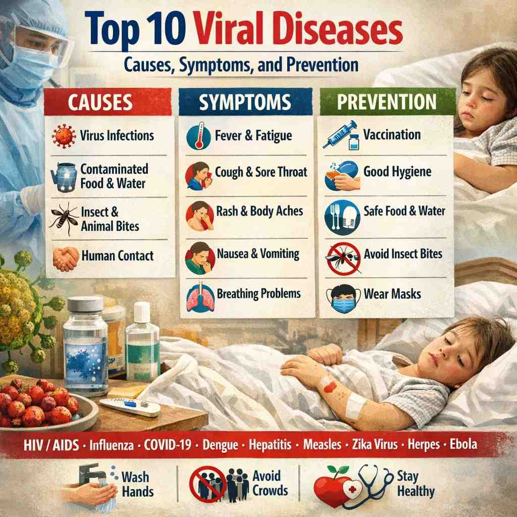 Top 10 Viral Diseases You Should Know : Causes and Symptoms